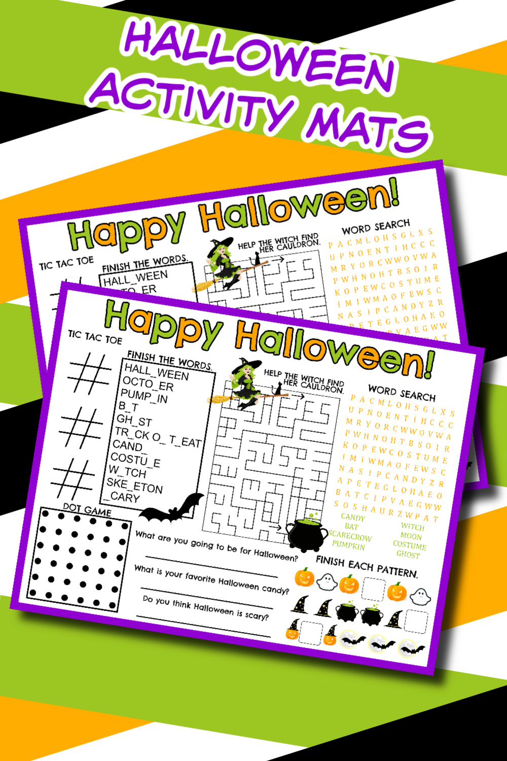 3 Free Printable Halloween Activity Mats - Venture1105